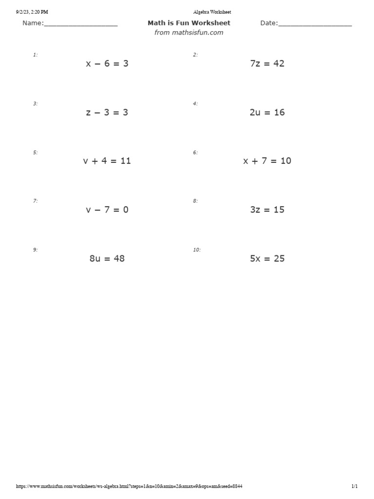 C Math Test Pdf