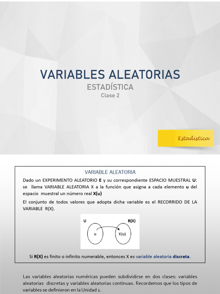 6 - ESTADÍSTICA 2022 Variables Aleatorias Discretas | PDF | Variable aleatoria | Distribución de ...