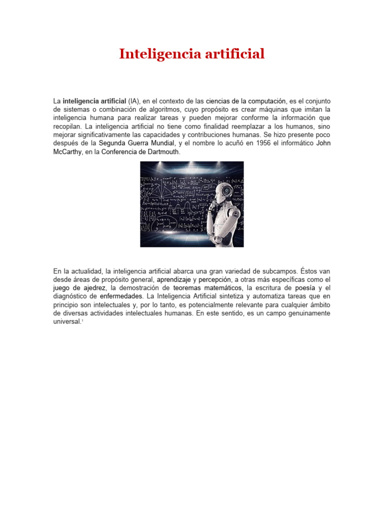 Línea De Tiempo De La Inteligencia Artificial Pdf Inteligencia