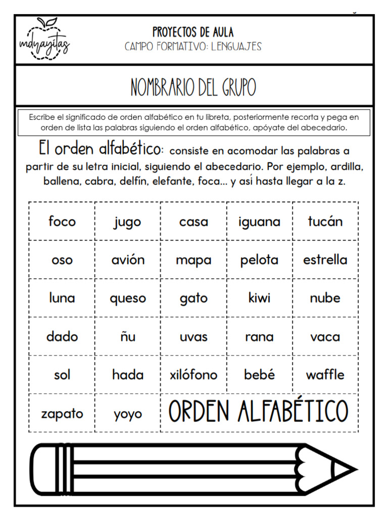 Palabras En Orden Alfabético