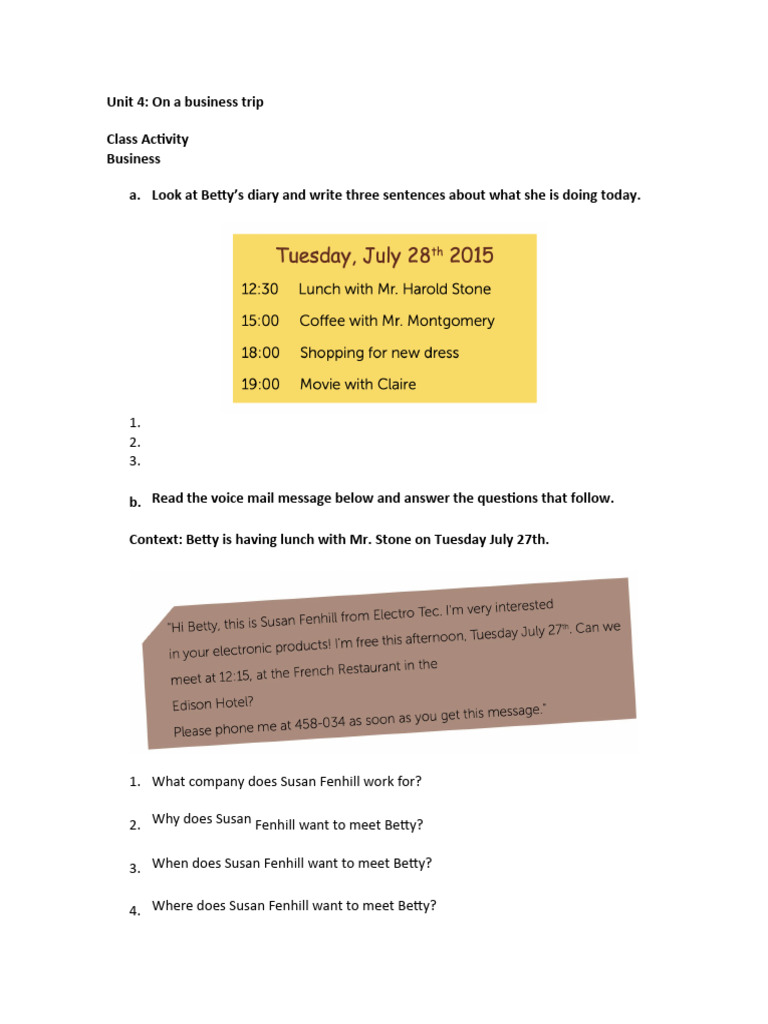 Class Activity Unit 2 Module 1 | PDF