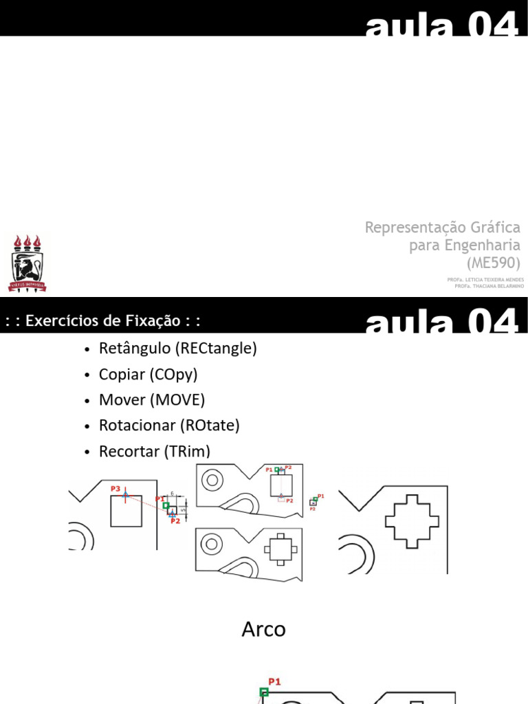 Aula4 Autocad Exercicios | PDF | Métodos e Materiais de Ensino | Computadores