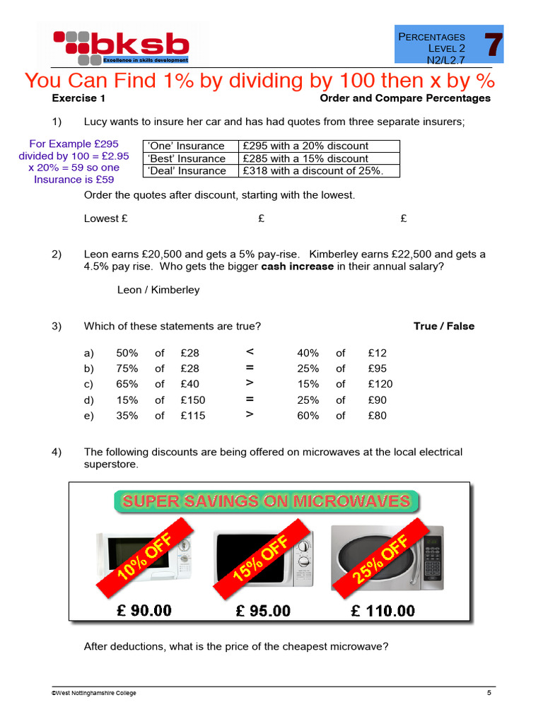 Find a percentage of,increase and decrease and express as a percentage of | PDF | Economies