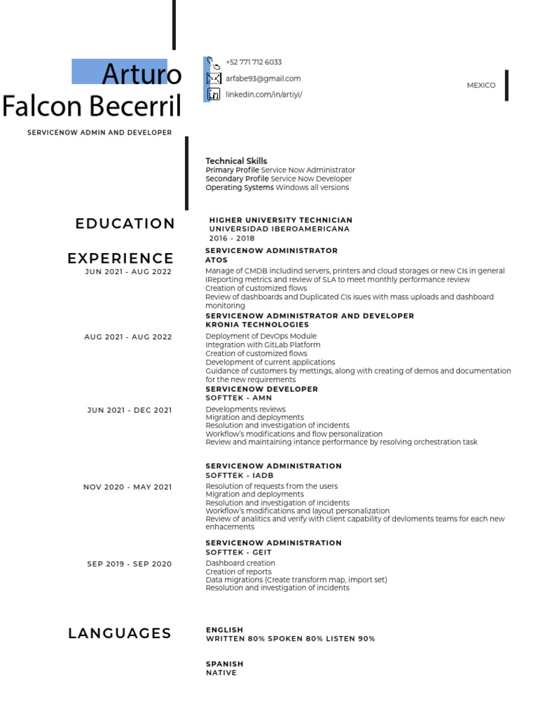 CV Arturo Actualizado | PDF | Software Engineering | System Software