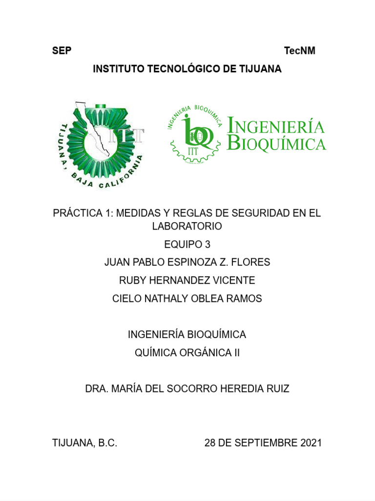 Práctica 1 - Medidas y Reglas de Seguridad en El Laboratorio | PDF