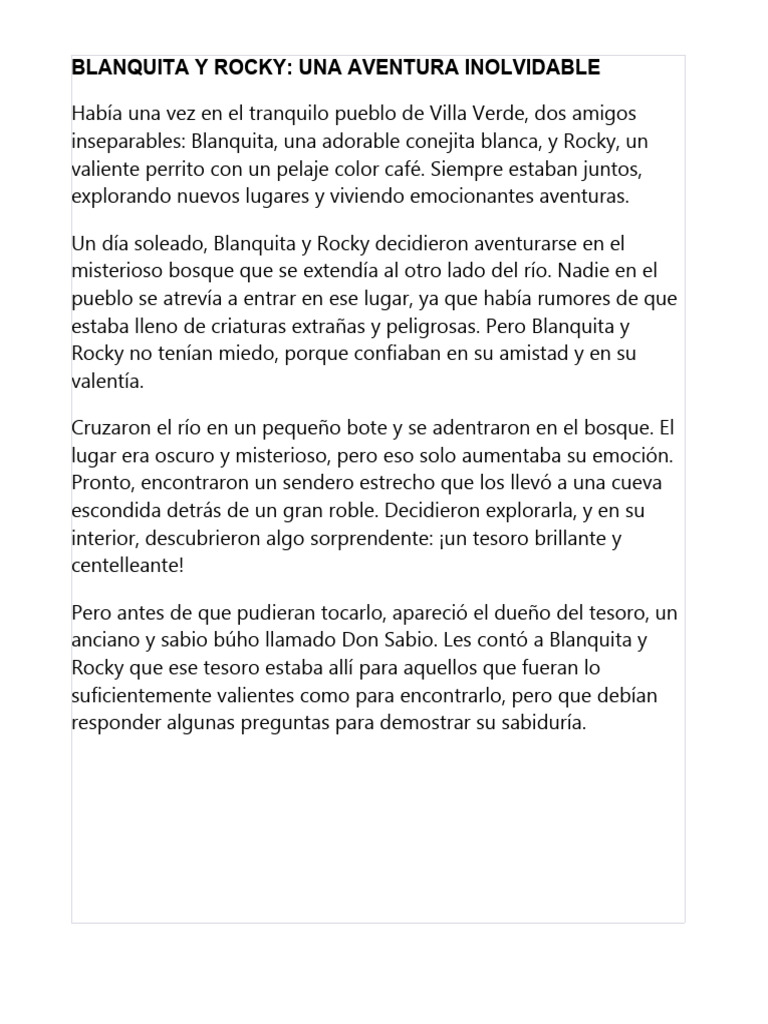 Blanquita y Rocky | PDF