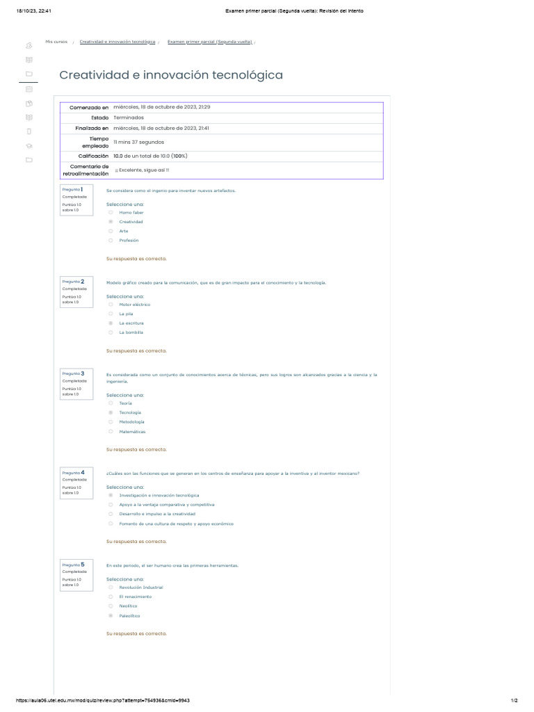 Examen Primer Parcial (Segunda Vuelta) - Revisión Del Intento | PDF | Ingeniería | Science