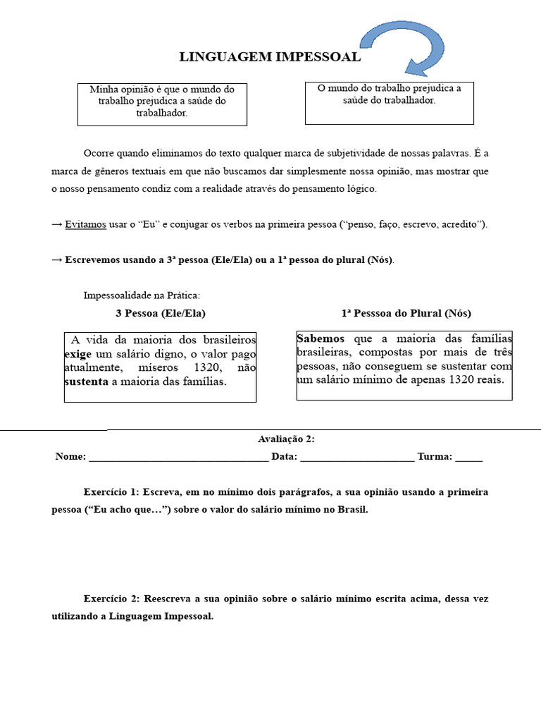 Linguagem Impessoal | PDF