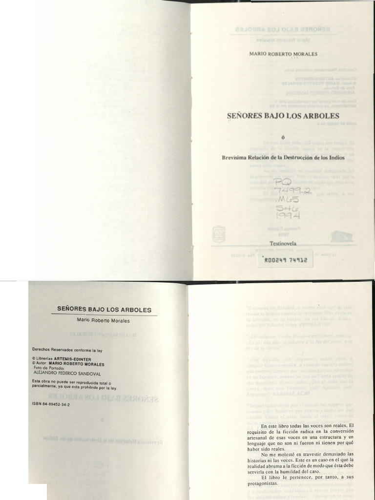 Morales, Mario - Señores Bajo Los Árboles (1994) | PDF