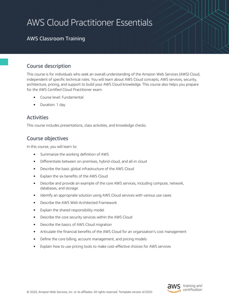 Aws Cloud Practitioner Essentials | PDF