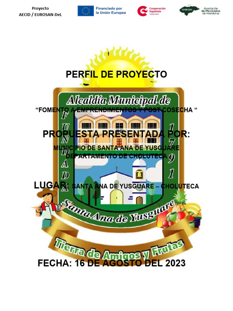 Perfil Santa Ana de Yusguare Eurosan Del | PDF | Iniciativa empresarial ...