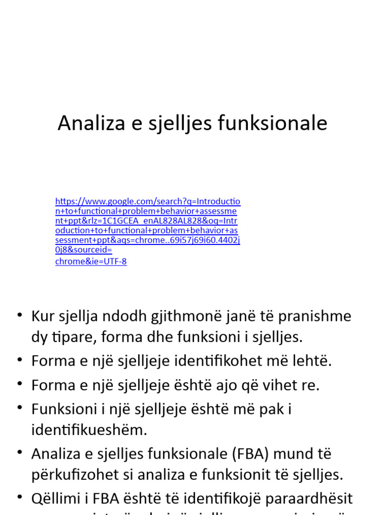 Analiza e Sjelljes Funksionale | PDF