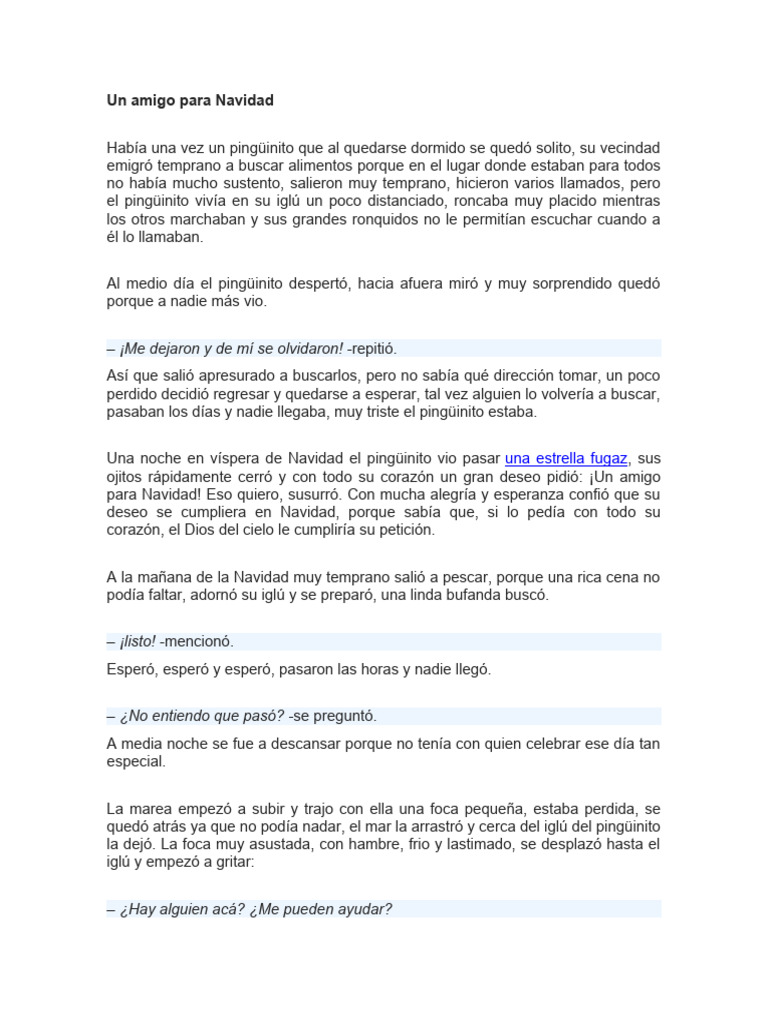 Cuento de pinguinos | PDF | Navidad