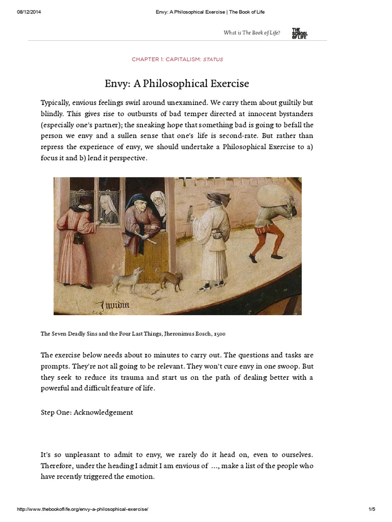 Envy - A Philosophical Exercise - The Book of Life | PDF | Envy ...