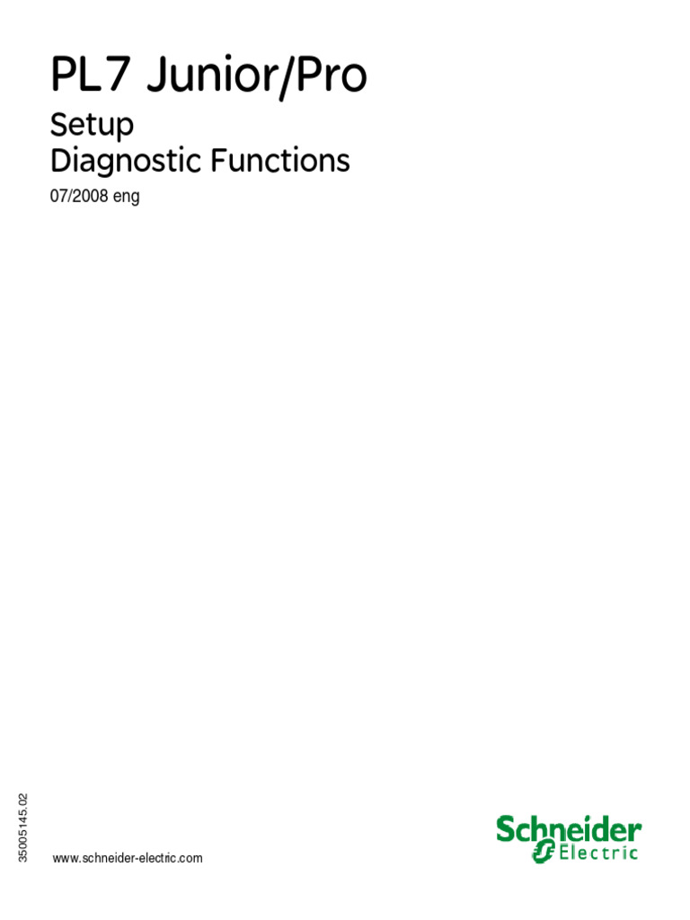 PL7 Junior/Pro: Setup Diagnostic Functions | PDF | Parameter (Computer ...