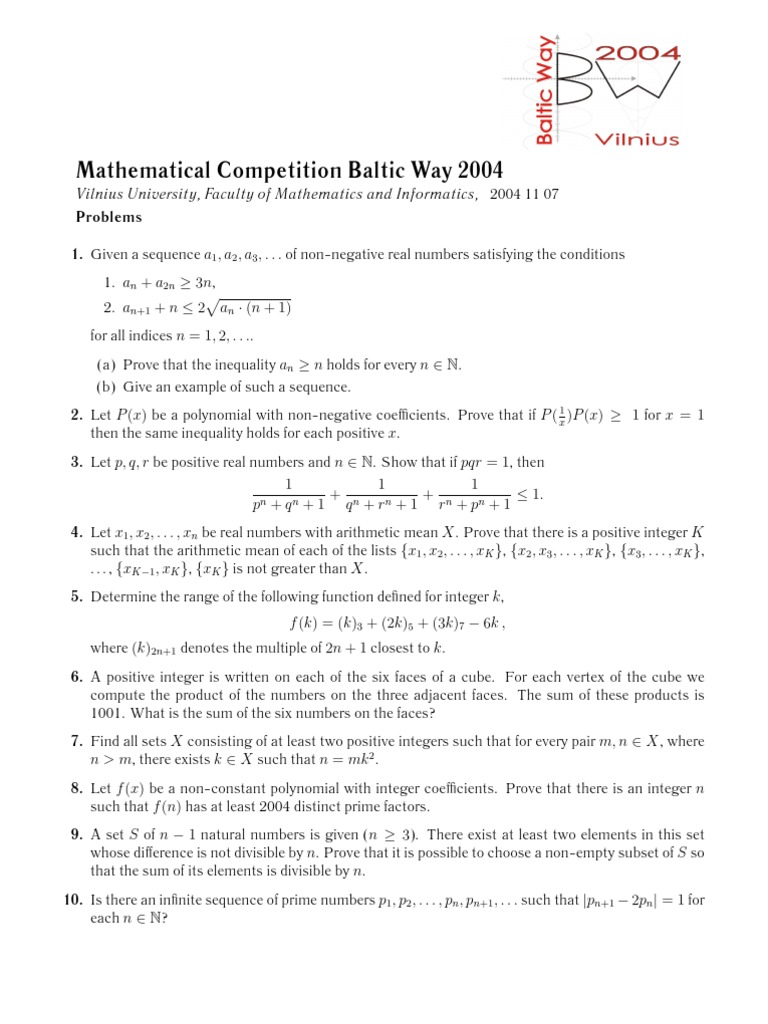 BW 04 Probl | PDF | Prime Number | Triangle