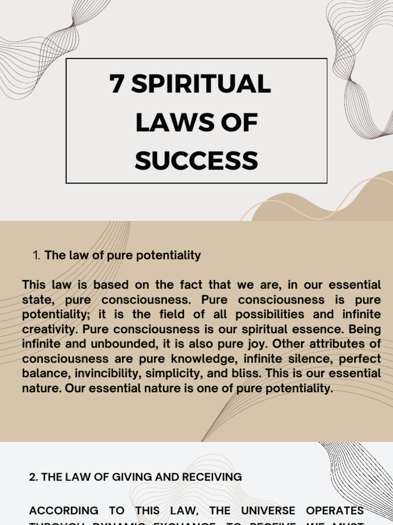 7 Spiritual Laws of Success Explained | PDF | Intention | Meaning Of Life