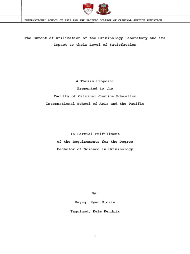 Crim. Thesis 1st Draft | Download Free PDF | Laboratories | Experiment