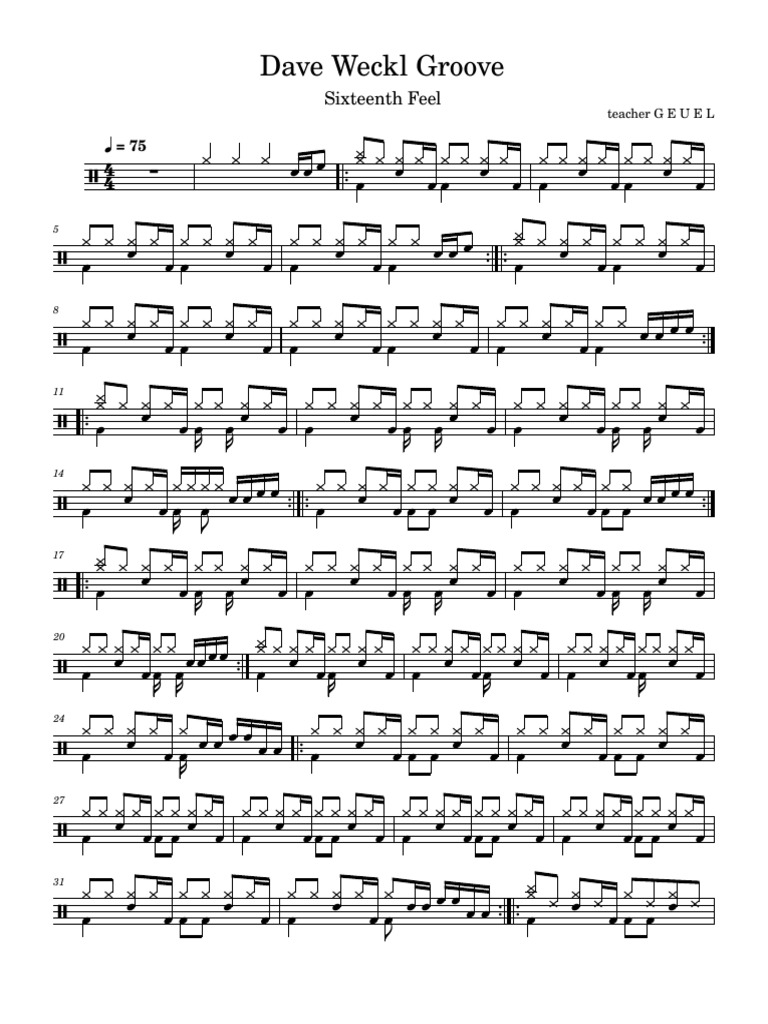 Dave Weckl's Sixteenth Feel Groove | PDF