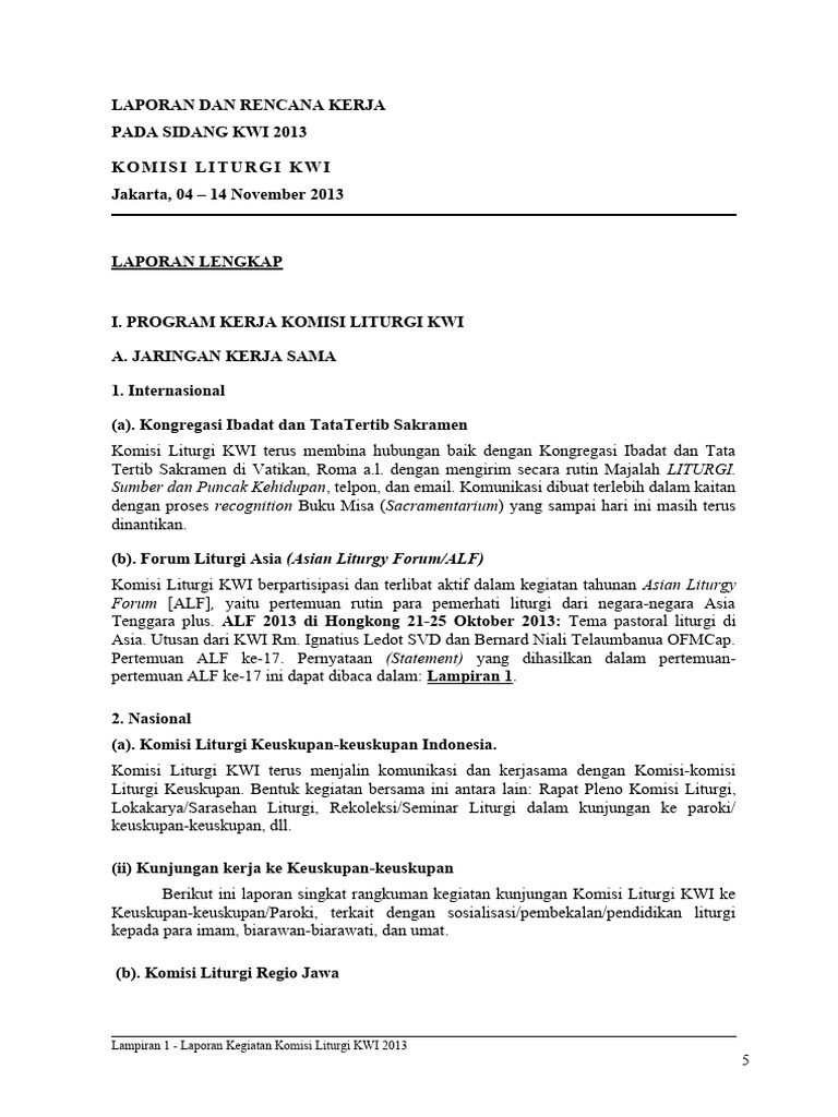 2 Laporan Komlit Kwi DLM Sidang Kwi 2013 | PDF