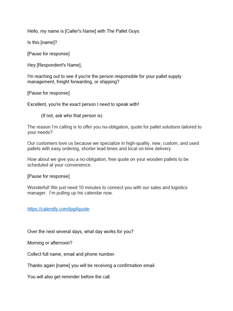 Cold Call Script | PDF