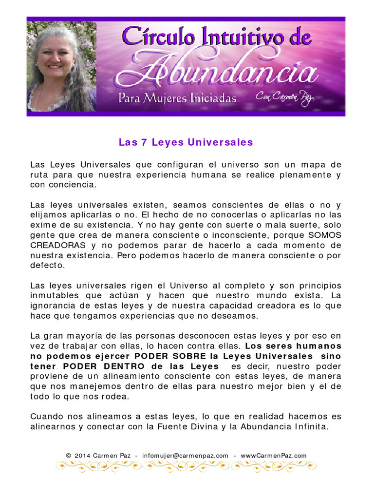 Las 7 Leyes Universales | PDF | Autosuperación | Estilo de vida