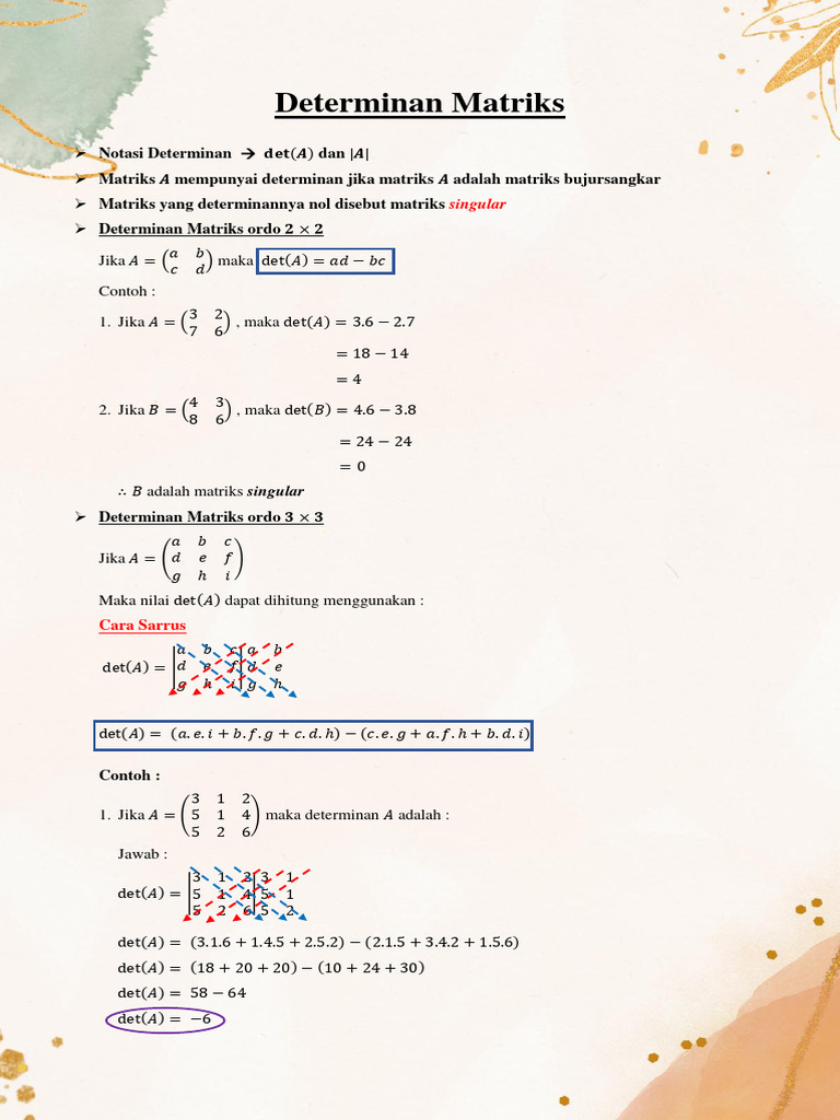 Determinan Dan Invers Matriks | PDF