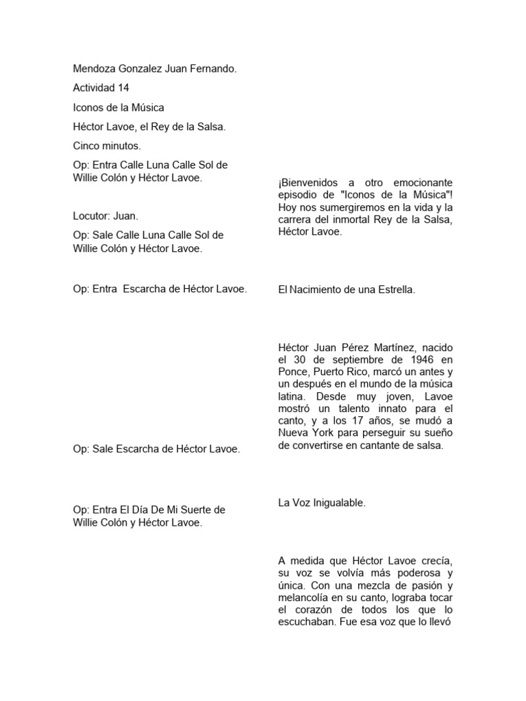 Héctor Lavoe: El Rey de la Salsa | PDF | Clásicos