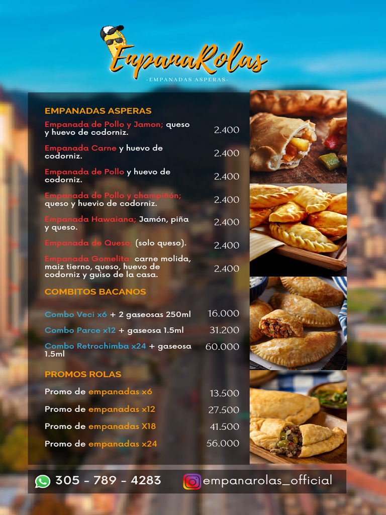 Empanadas mENU | PDF
