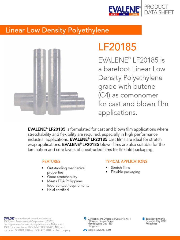 Evalene LF20185 | PDF | Strength Of Materials | Ultimate Tensile Strength