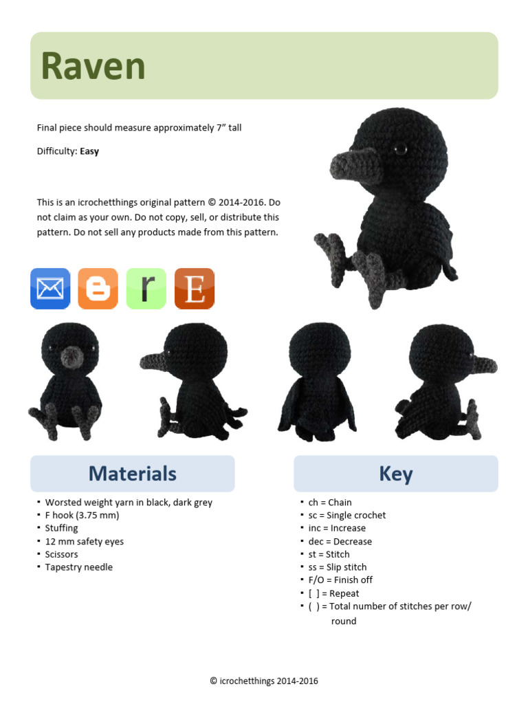Raven | PDF | Crochet | Handicrafts