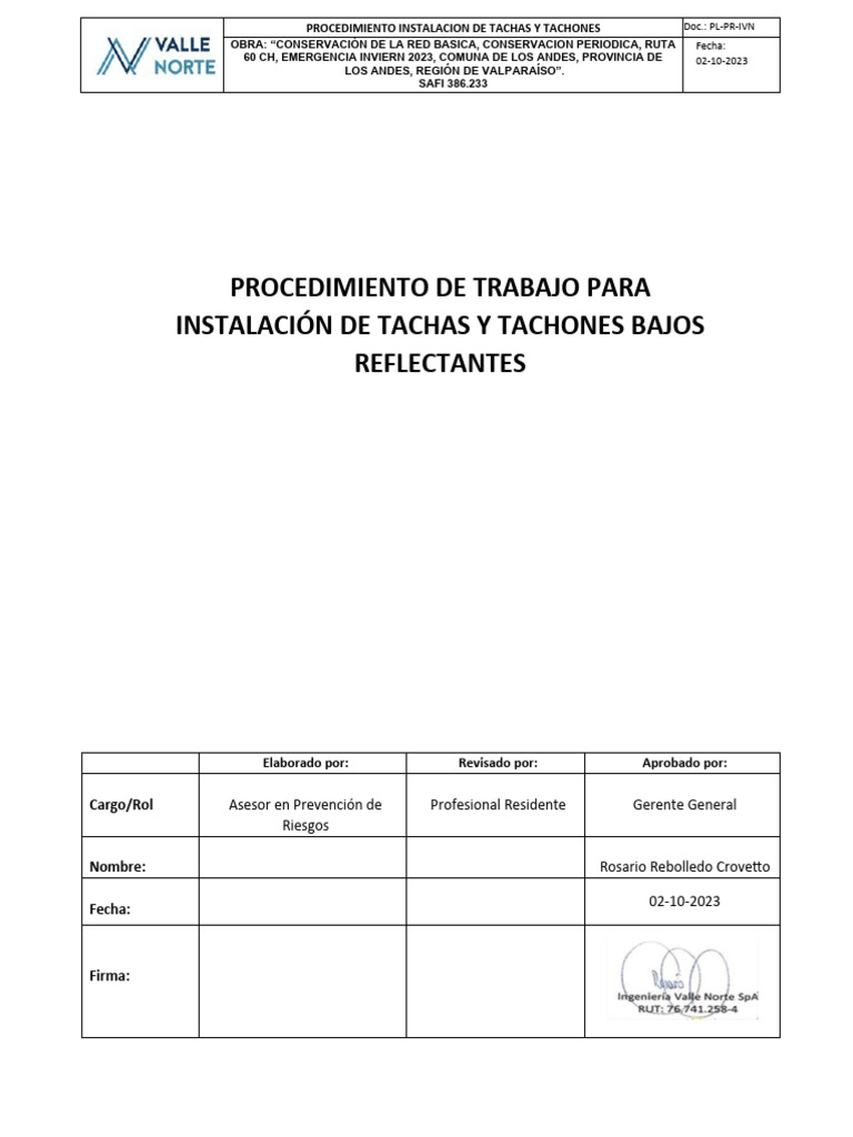 PTS 8 Instalacion de Tachas y Tachones | PDF