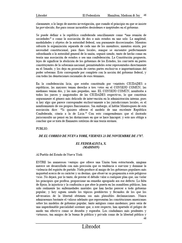 Madison, J. (1787-1788 | PDF