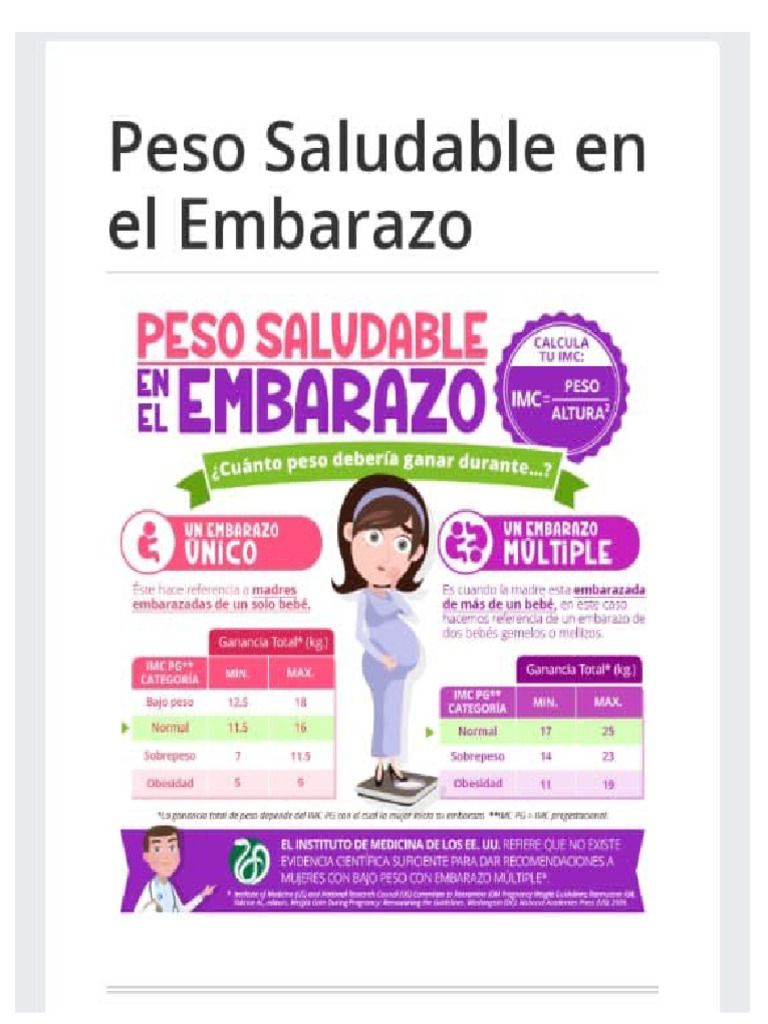 Aumento de Peso en El Embarazo | PDF