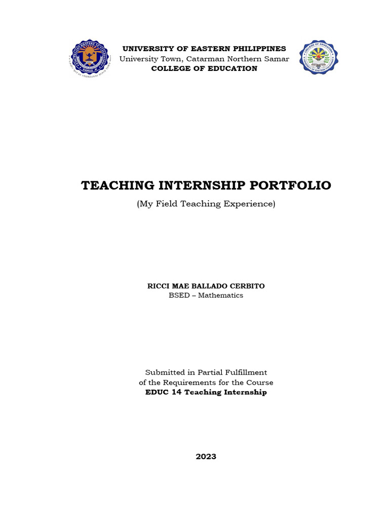 Internship Portfolio | PDF