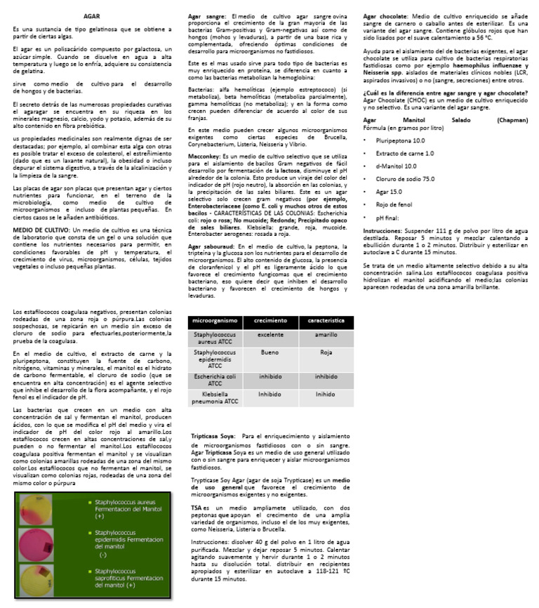 Agar | PDF | Agar | Microbiología