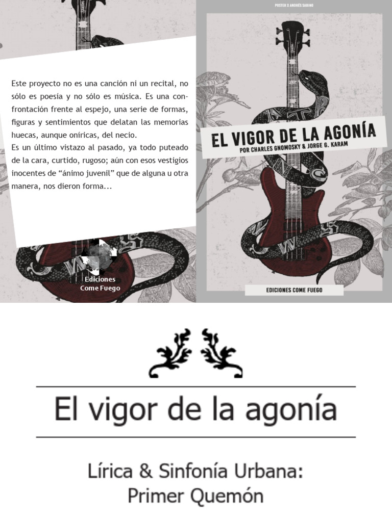 El Vigor de la Agonía: Poesía Urbana | PDF | Amor