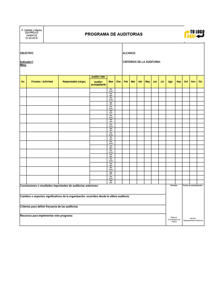Sgi-Prg-03 Programa de Auditoría | PDF | Business