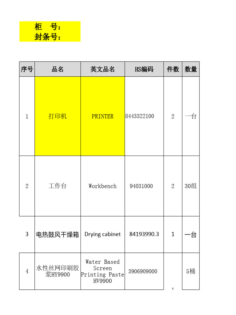 Packing List Cina | PDF