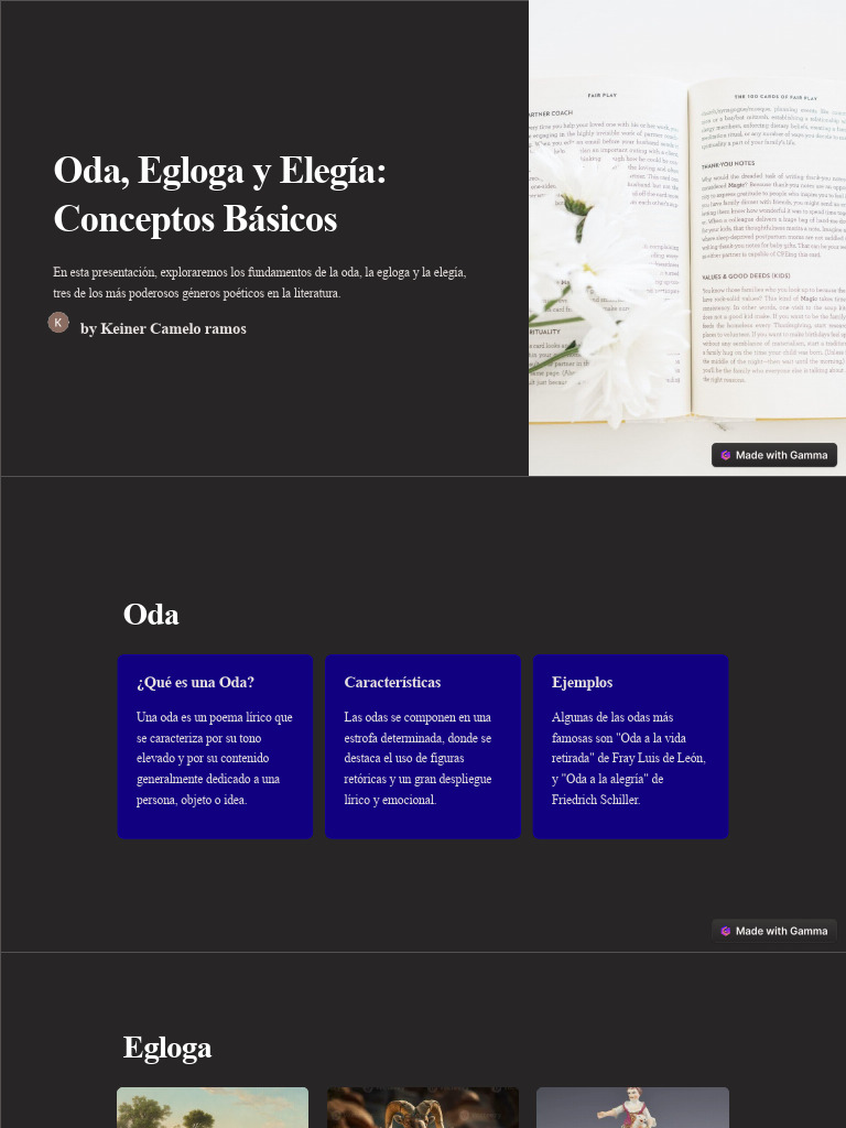 Oda Egloga y Elegia Conceptos Basicos | PDF