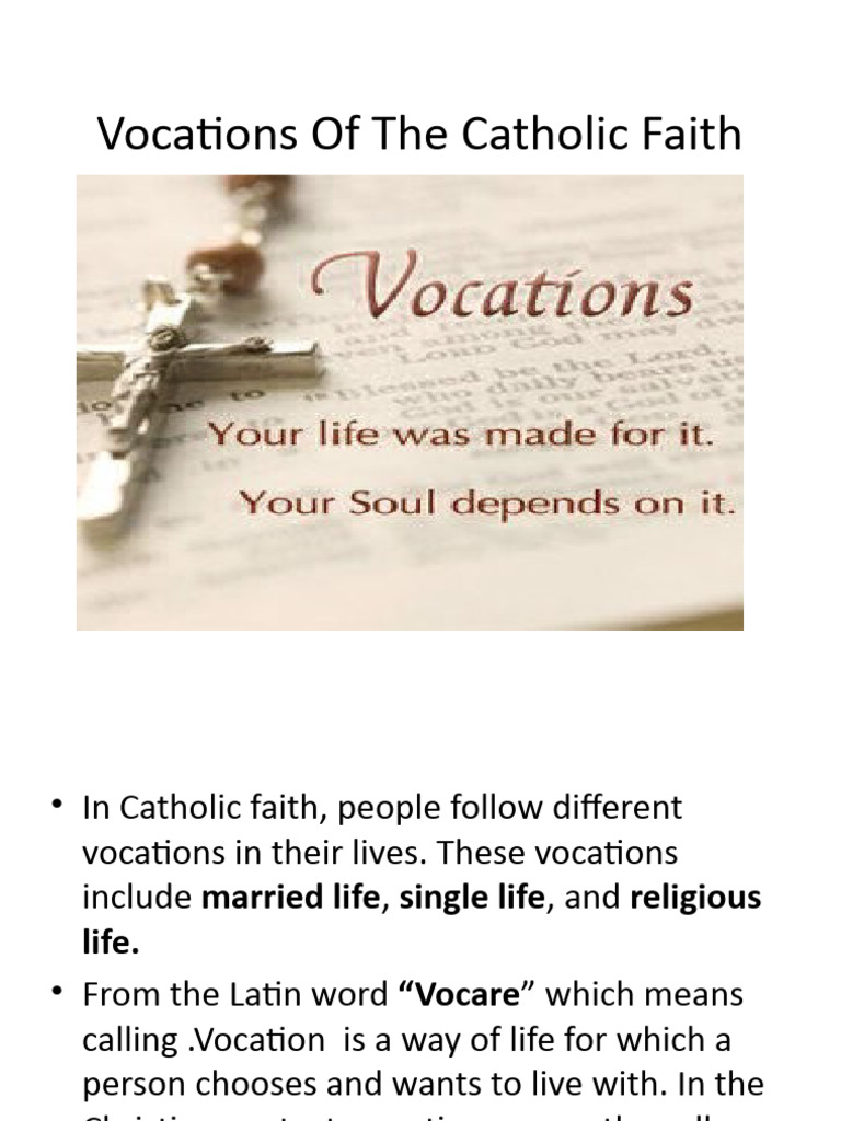 THEO-2 Vocations of The Catholic Faith Lesson | PDF