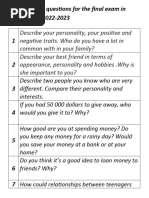 Self-Introduction Questions | PDF