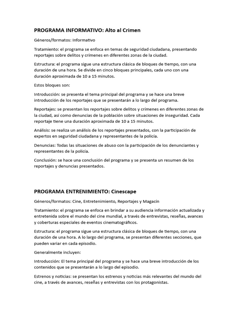 Géneros Televisivos | PDF