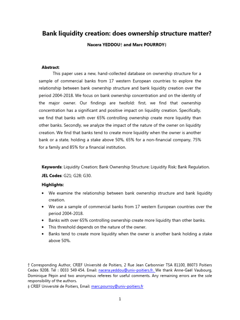 Bank Liquidity Creation 1 | PDF