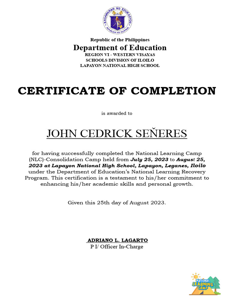 Final Certificate of Completion1 | PDF | Government Related ...
