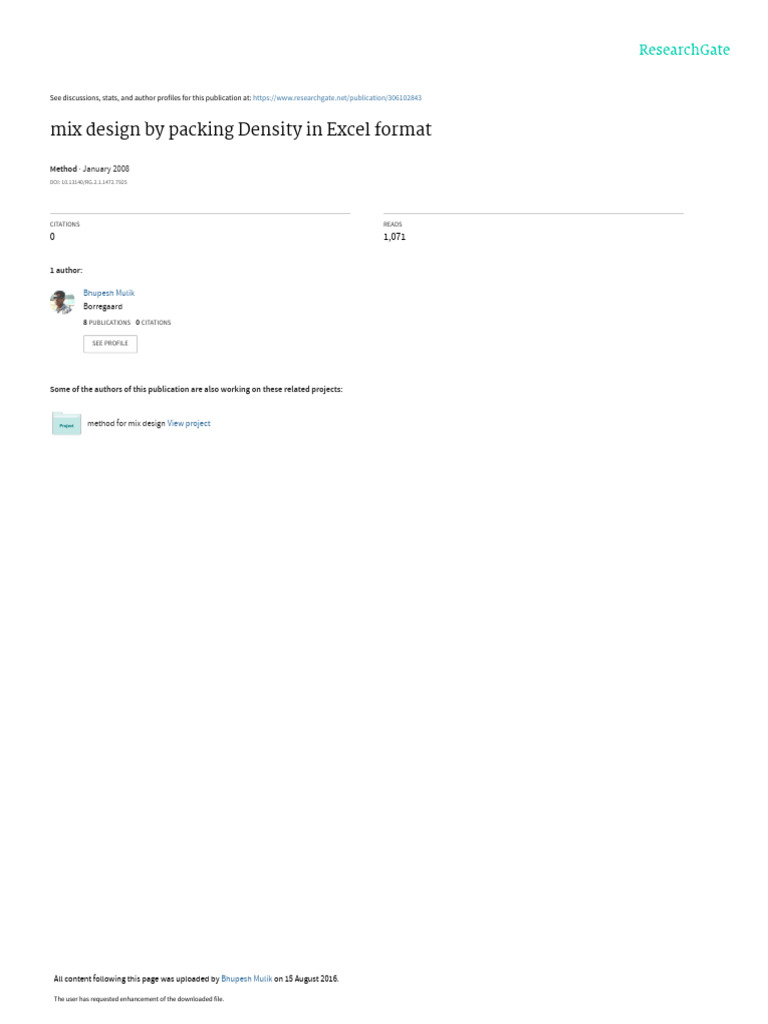 Mix Design by Packing Density | PDF | Density | Materials