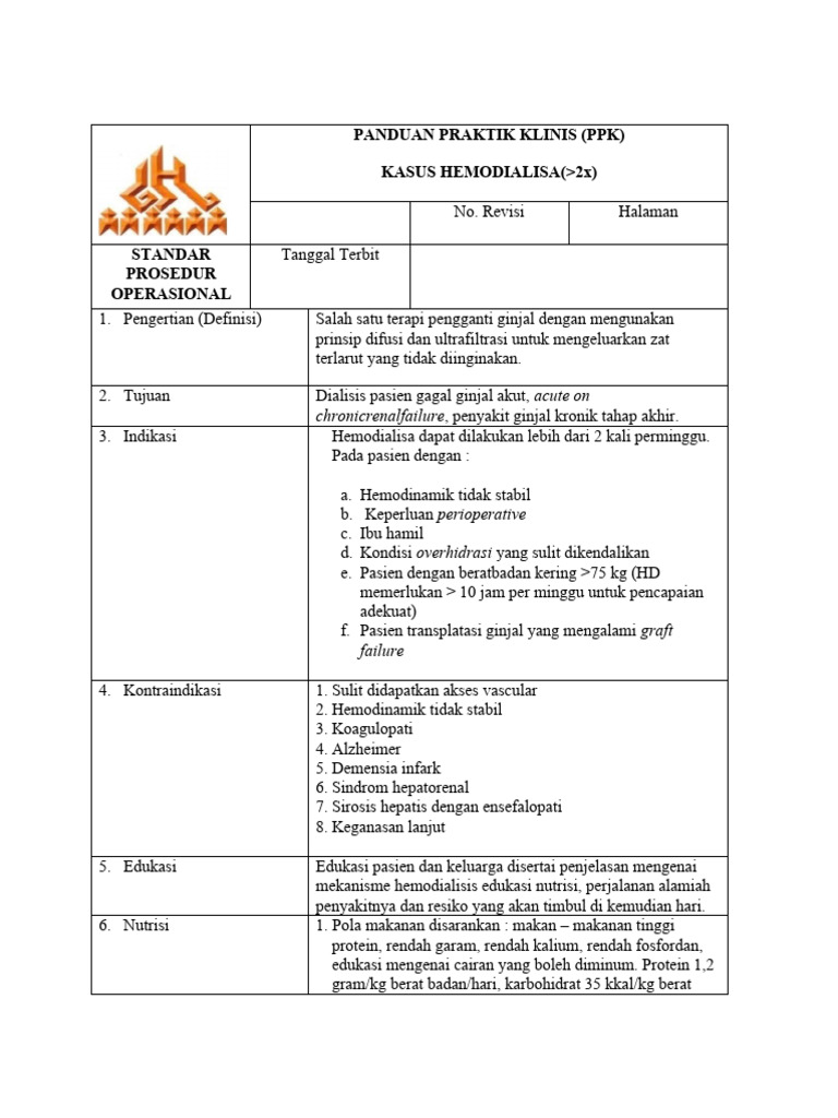 PPK HEMODIALISA Lebih 2x | PDF