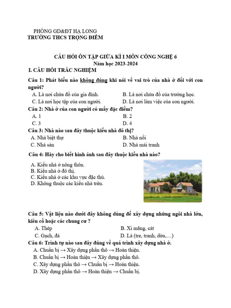 CN 6 - Ôn tập GK1 | PDF