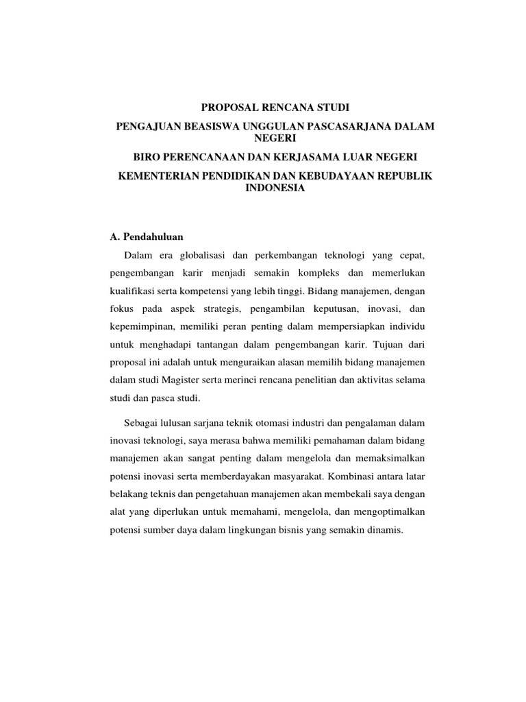 Proposal Rencana Studi - Dimas Ageng Prayogo | PDF | Karier ...