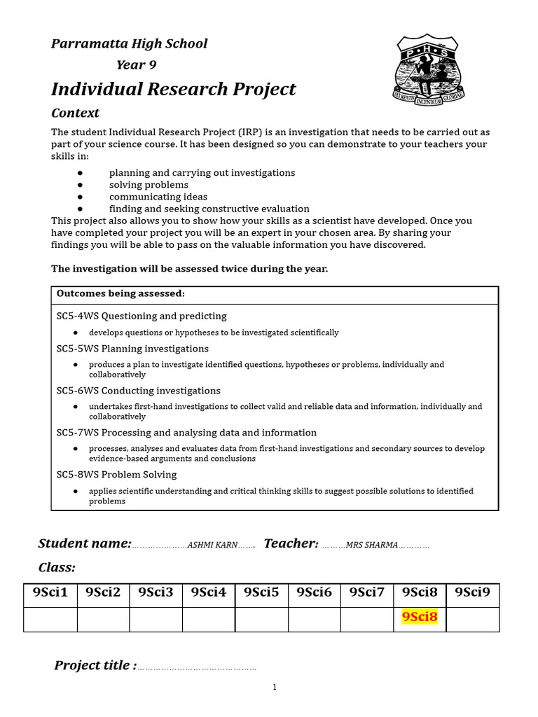 Irp Sample Rough Research | PDF | Experiment | Cognition